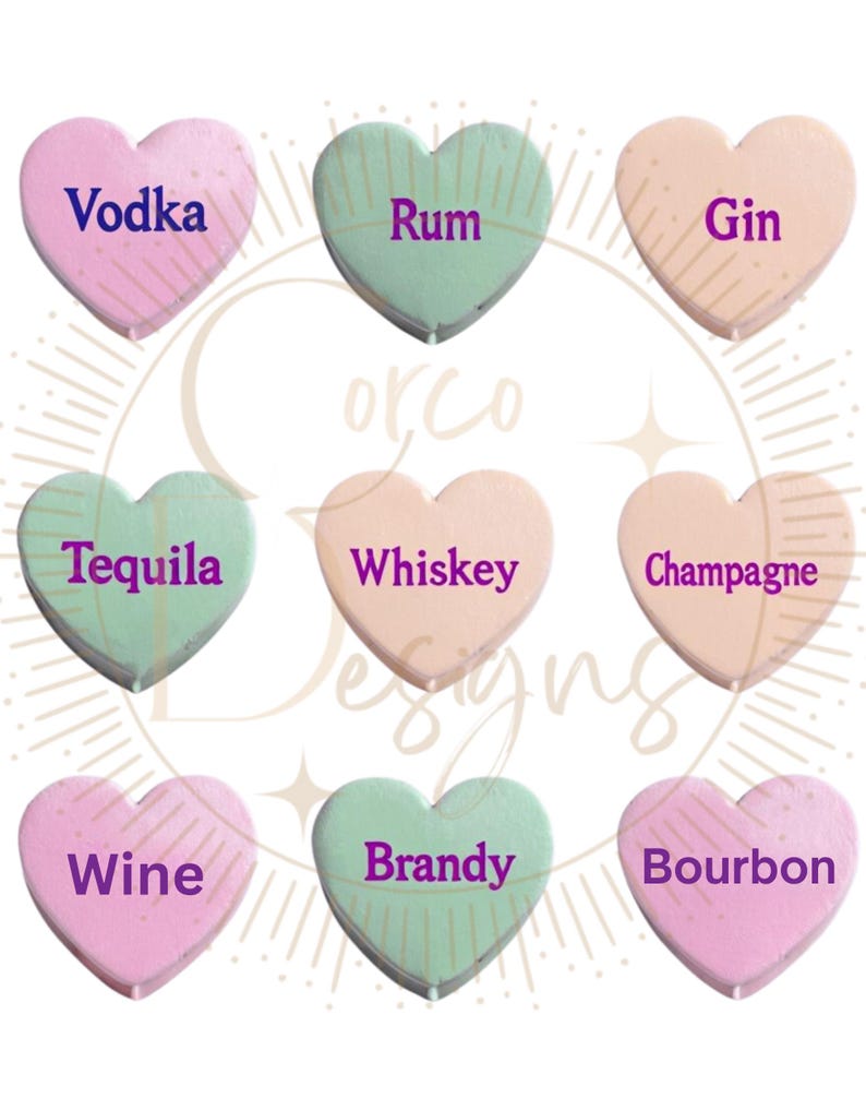 Valentines Candy Hearts Png, Alcohol Types, Candy Hearts Png, Funny ...