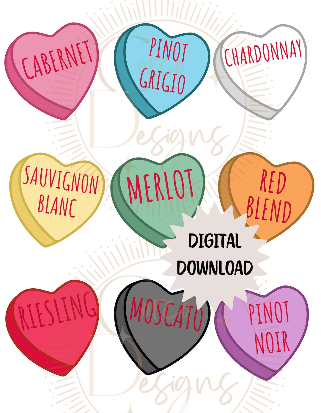 Valentines Candy Hearts Png, Wine Candy Hearts Png, Funny Valentines ...