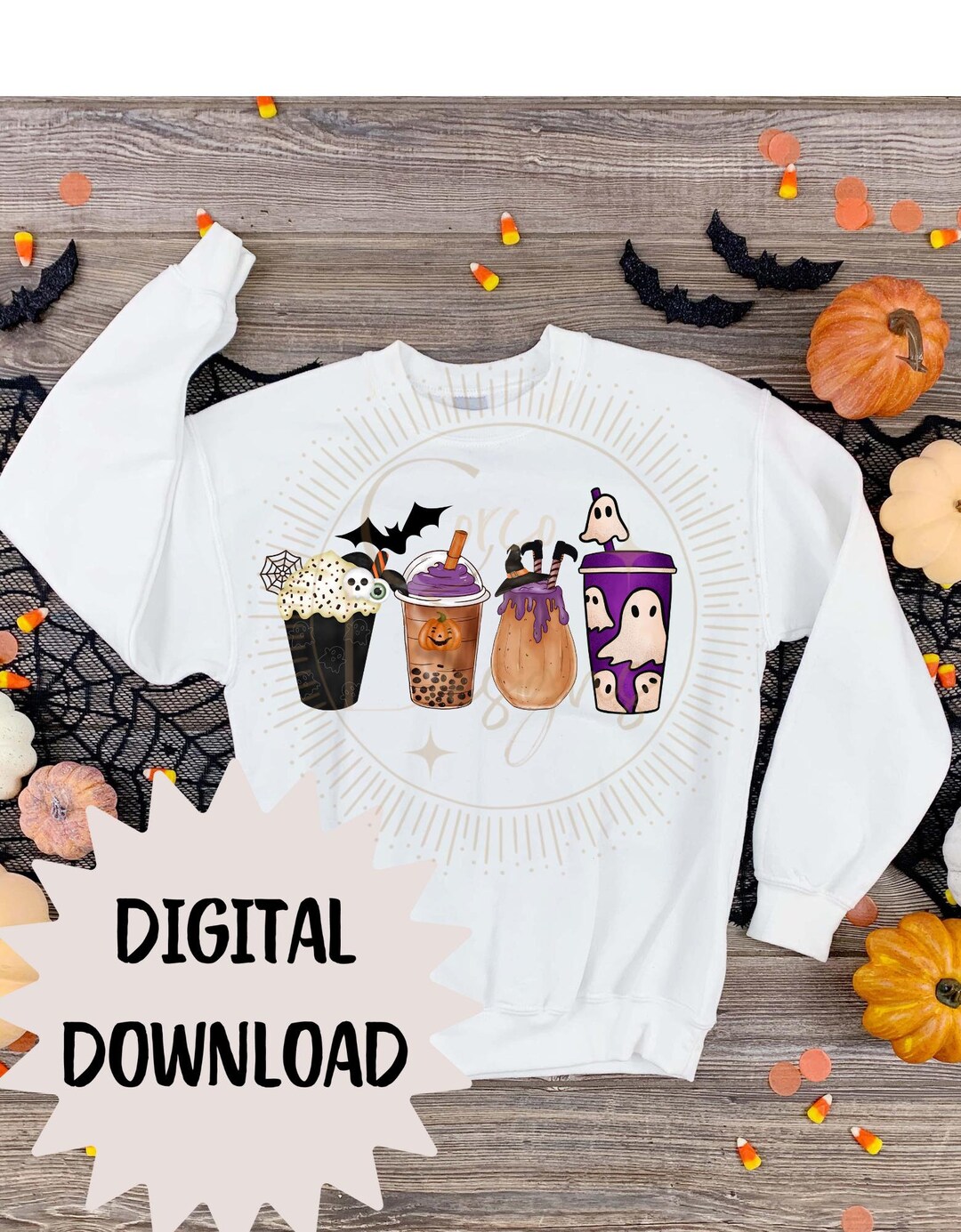 Spooky Halloween Ghost Coffee, Latte, Halloween Fall Sweatshirt, Shirt ...