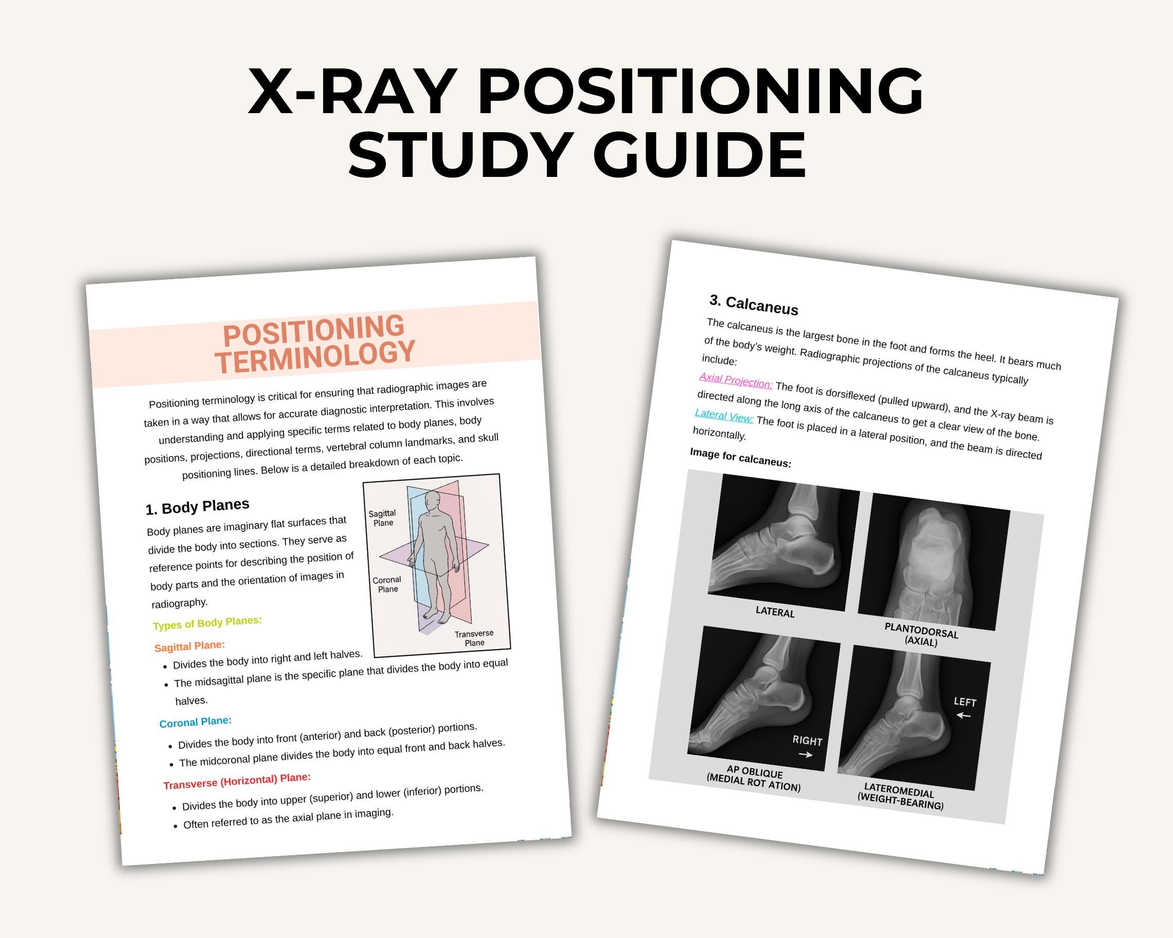 Comprehensive X-ray Positioning Study Guide, Digital Download Study ...