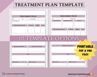 Therapist Treatment Plan Template - Etsy