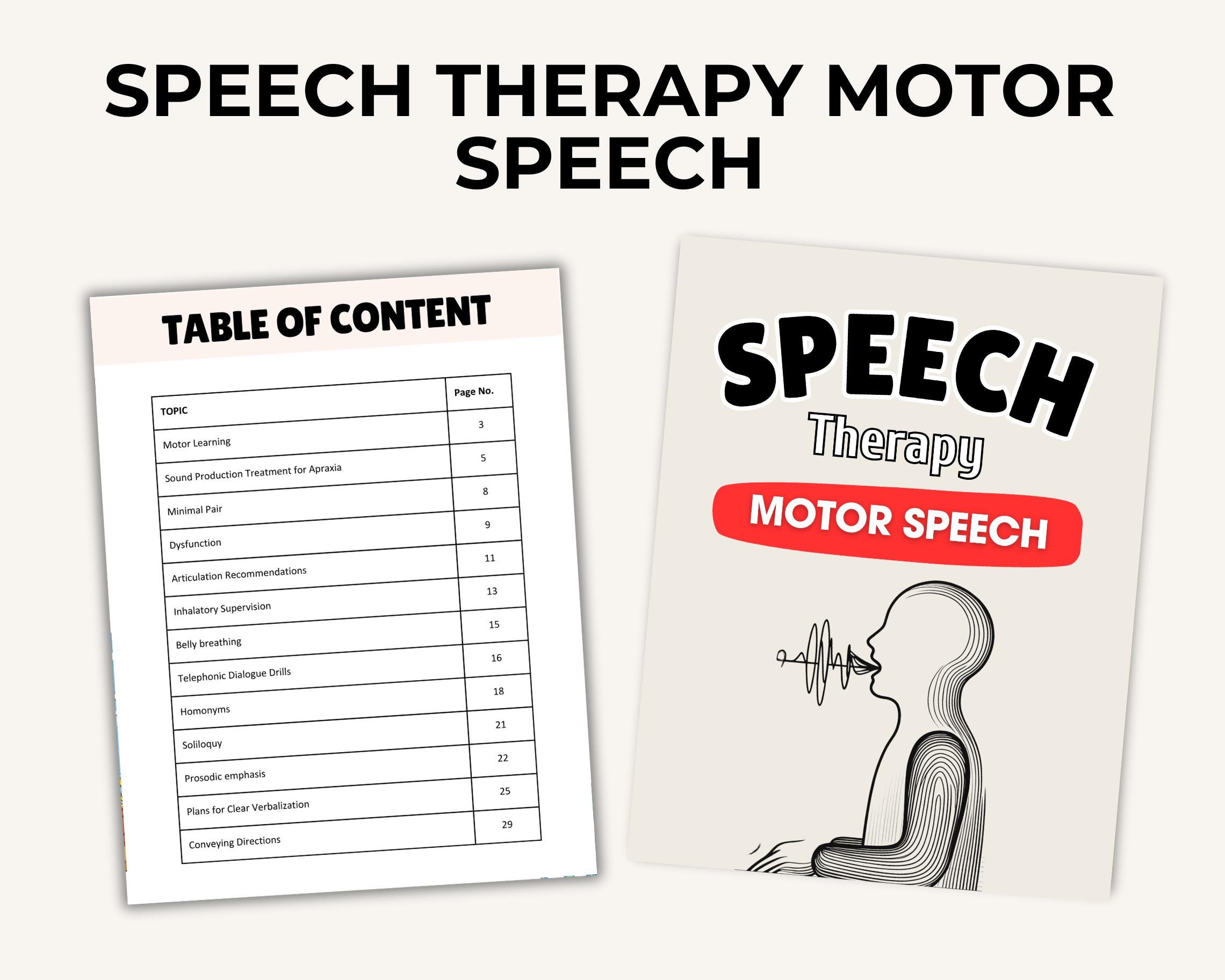 Motor Speech Therapy Pack: SLP Adult Patient Resources (PDF) - Etsy