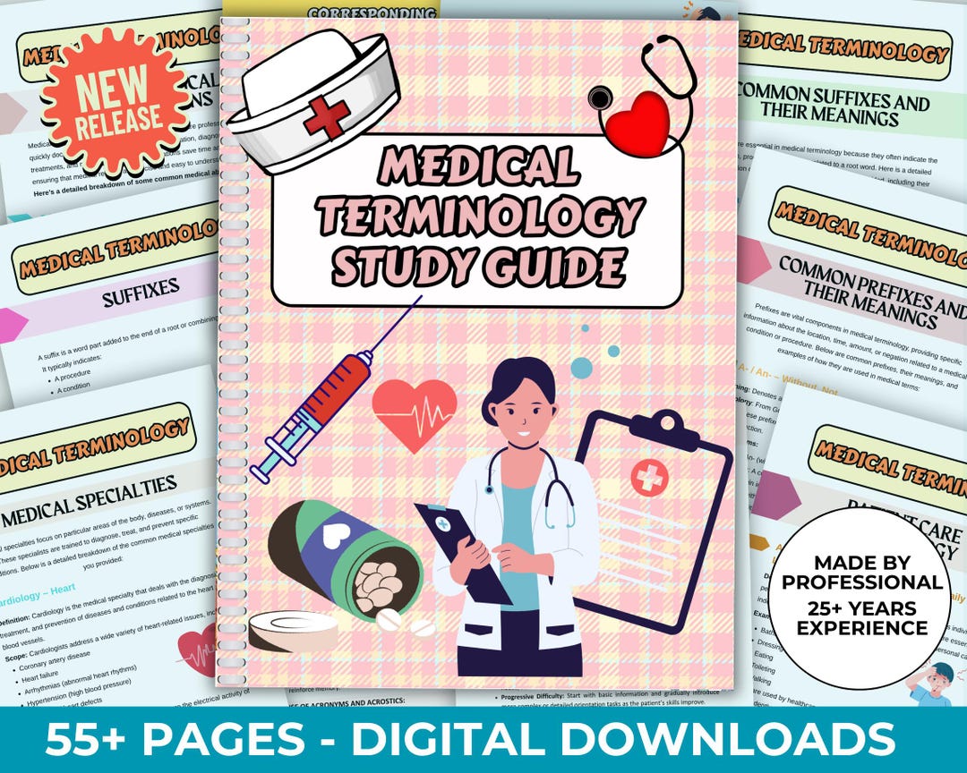Medical Terminology Study Guide: Nursing School Notes (digital Download ...