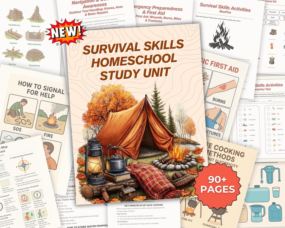 Survival Skills Homeschool Unit, Summer Camp, Girl Scouts (PDF) - Etsy ...