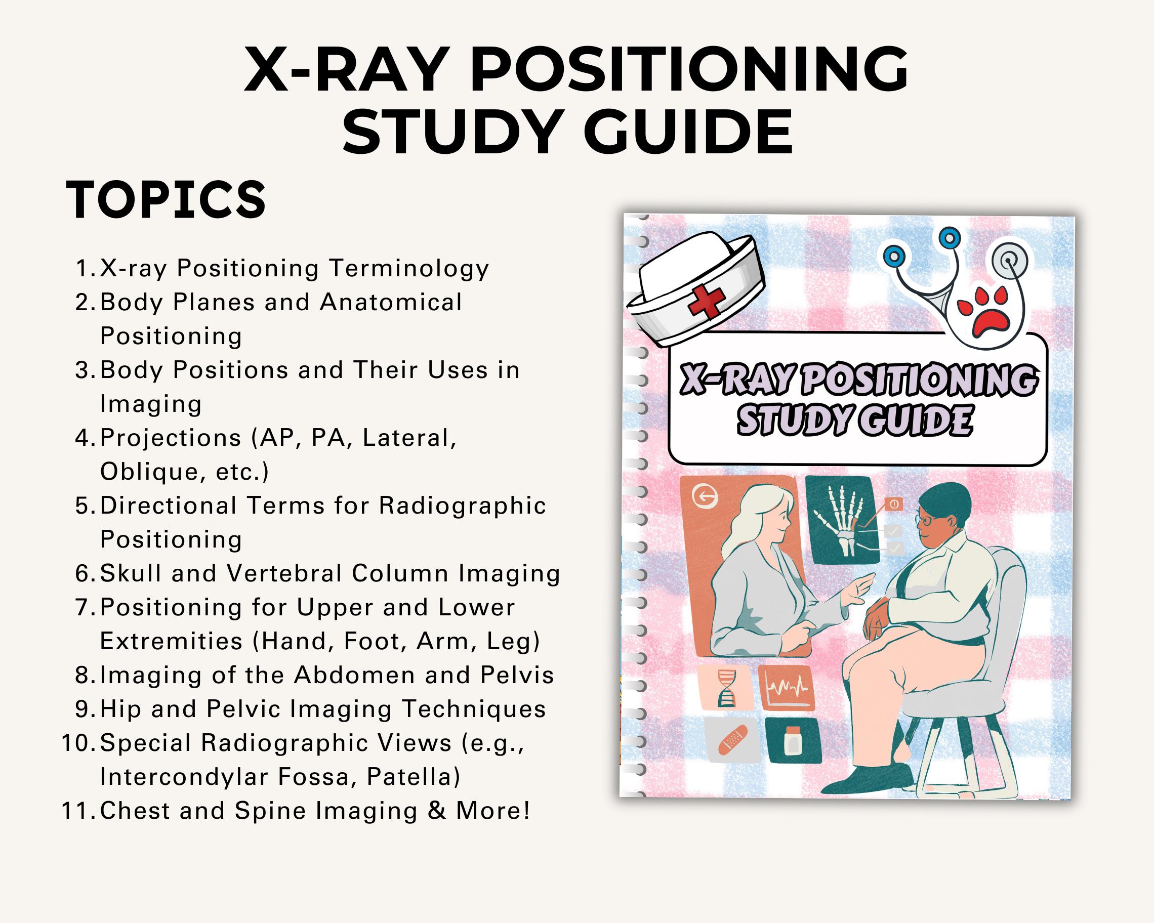 Comprehensive X-ray Positioning Study Guide, Digital Download Study ...