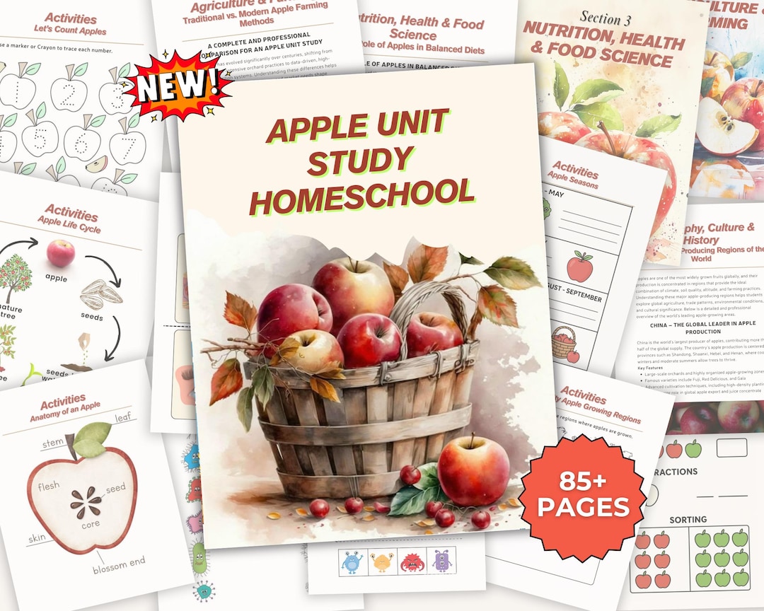 Apple Unit Study, Homeschool Learning Pack (PDF Downloadable File) - Etsy