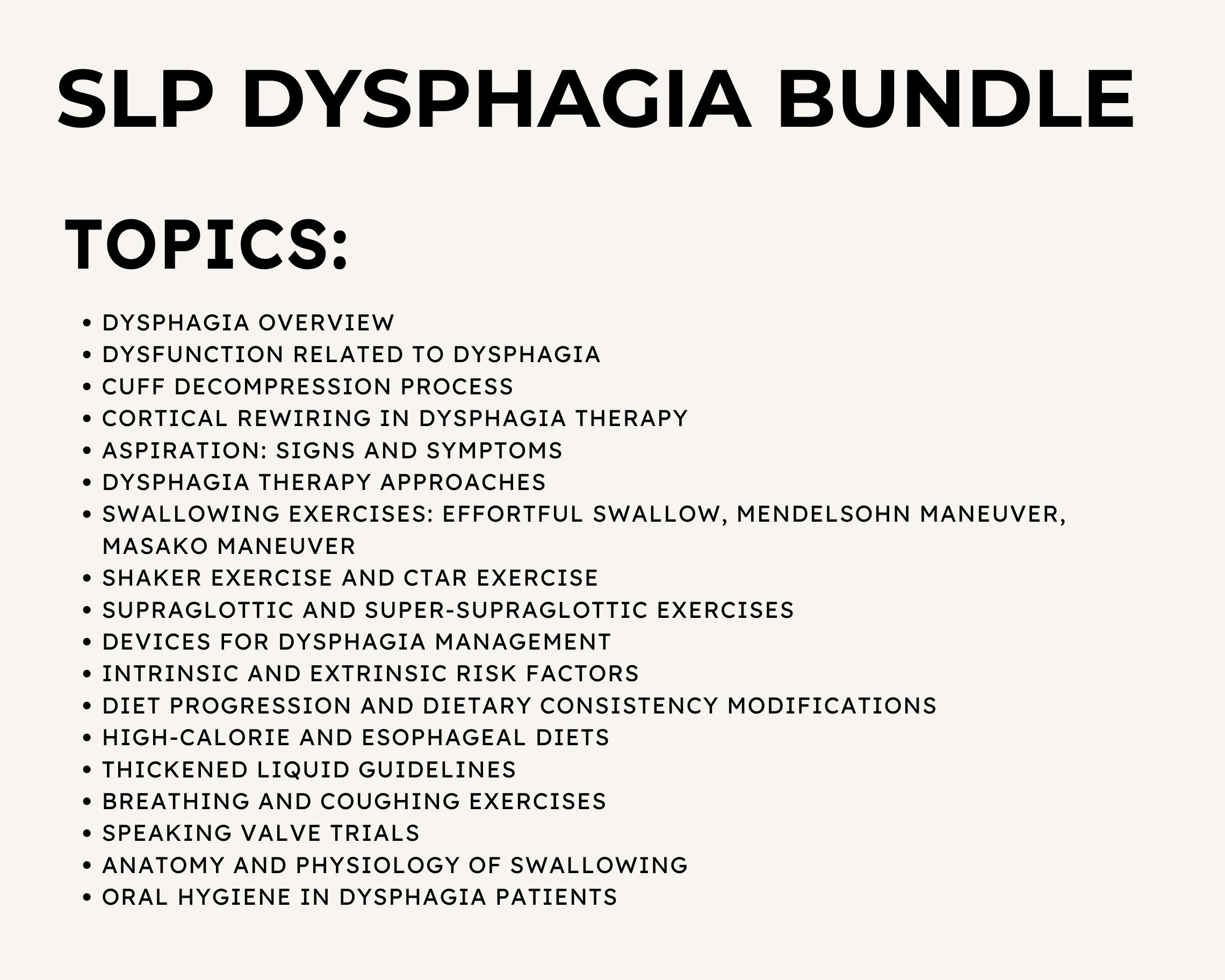 Dysphagia Speech Therapy Pack: Patient Handouts & Exercises (PDF) - Etsy