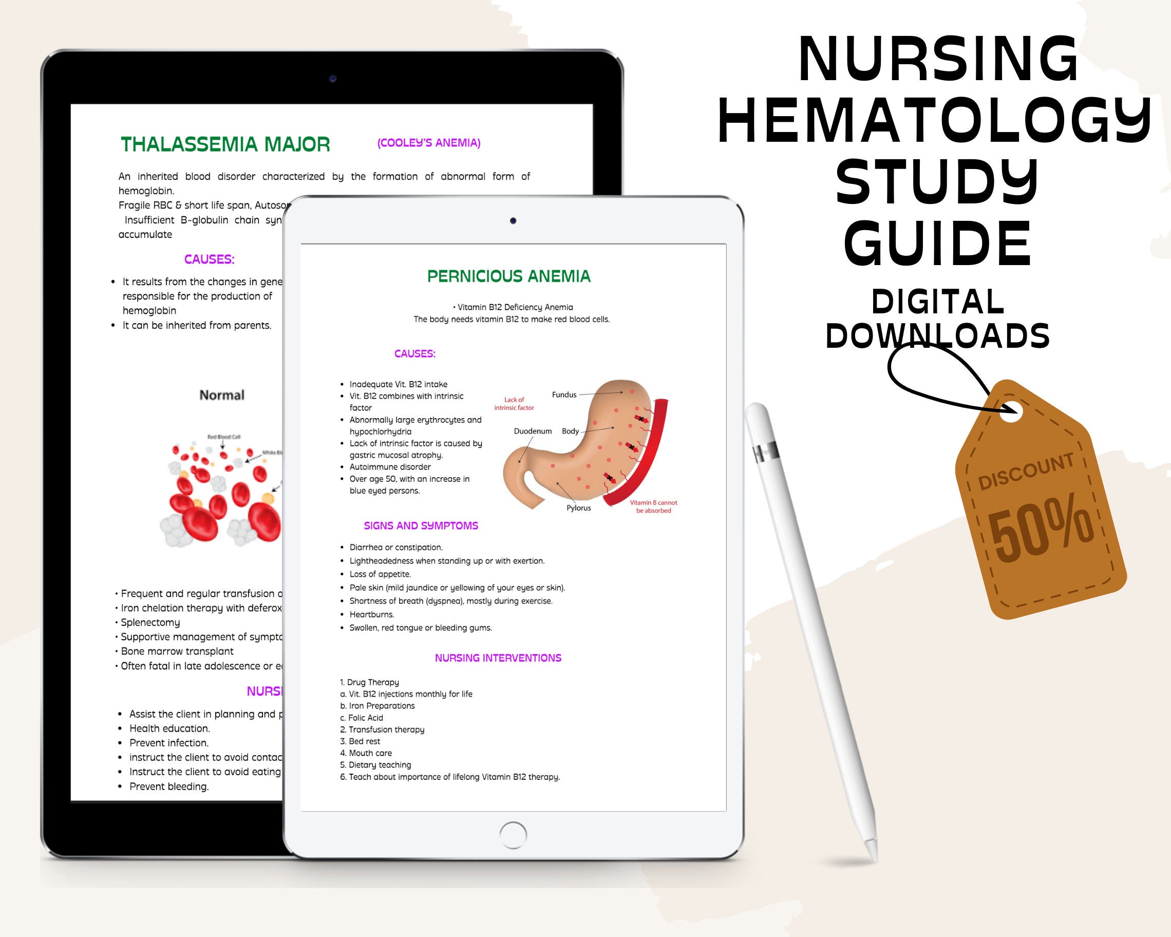 Hematology Disorders, Hematologic Bundle, Nursing Notes, Nursing Study ...