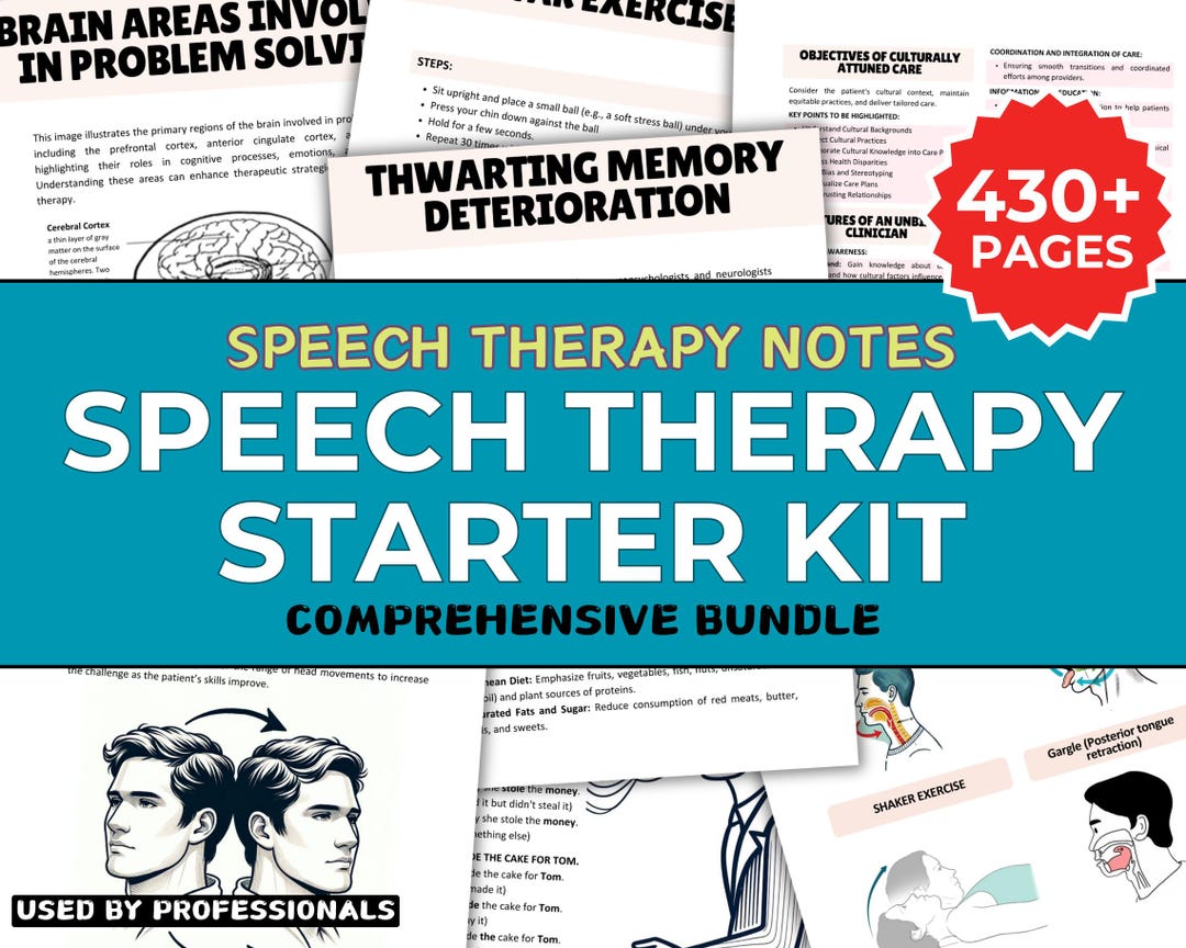 Adult Speech Therapy Beginner Packet, Speech-language Pathologist, SLP ...