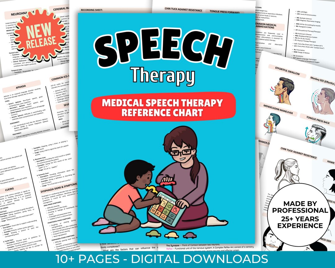 Medical Speech Therapy Reference Chart: SLP Cheat Sheet (PDF) - Etsy