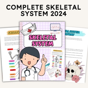 Skeletal System Notes: Anatomy Diagrams & Cheat Sheet (PDF) - Etsy