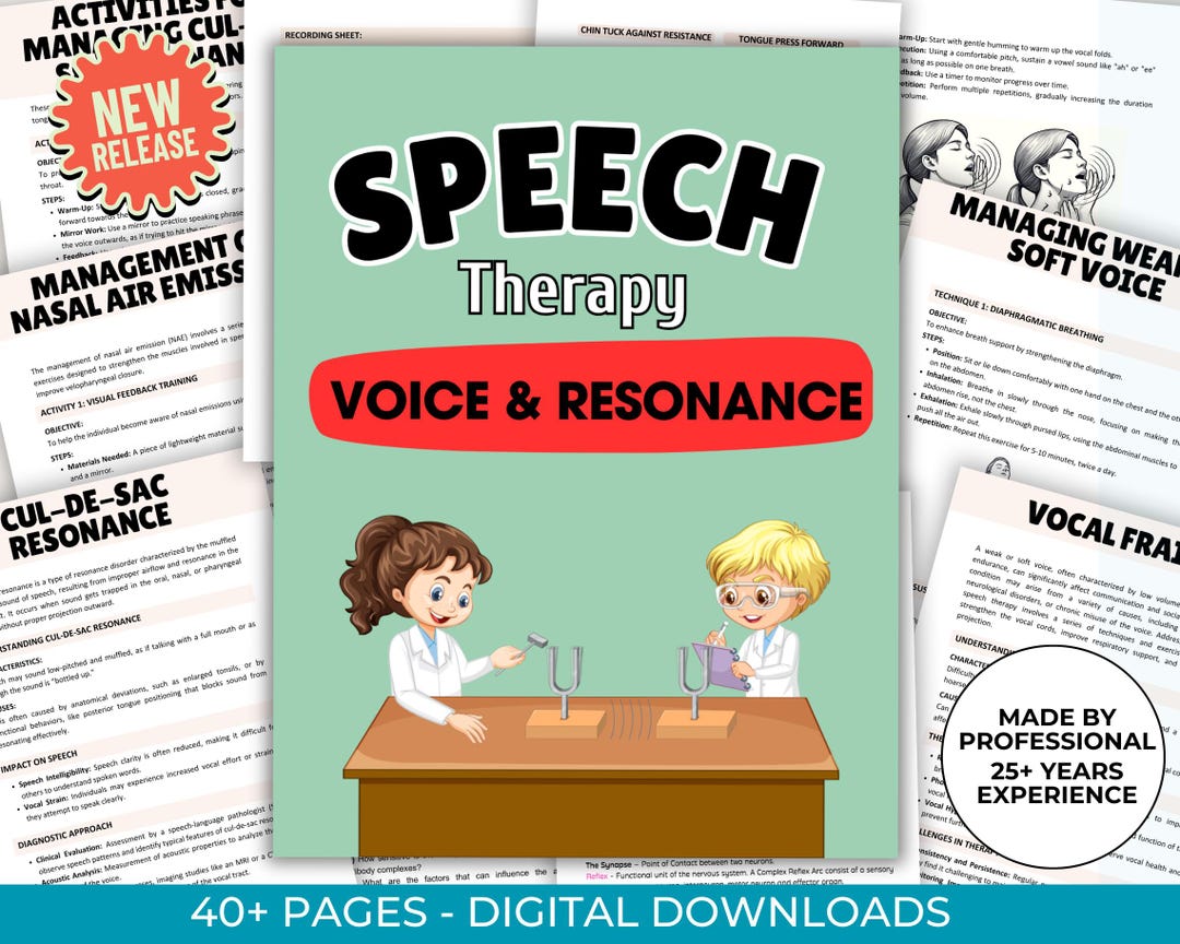 Voice and Resonance Pack: SLP Speech Therapy Resources (PDF) - Etsy ...