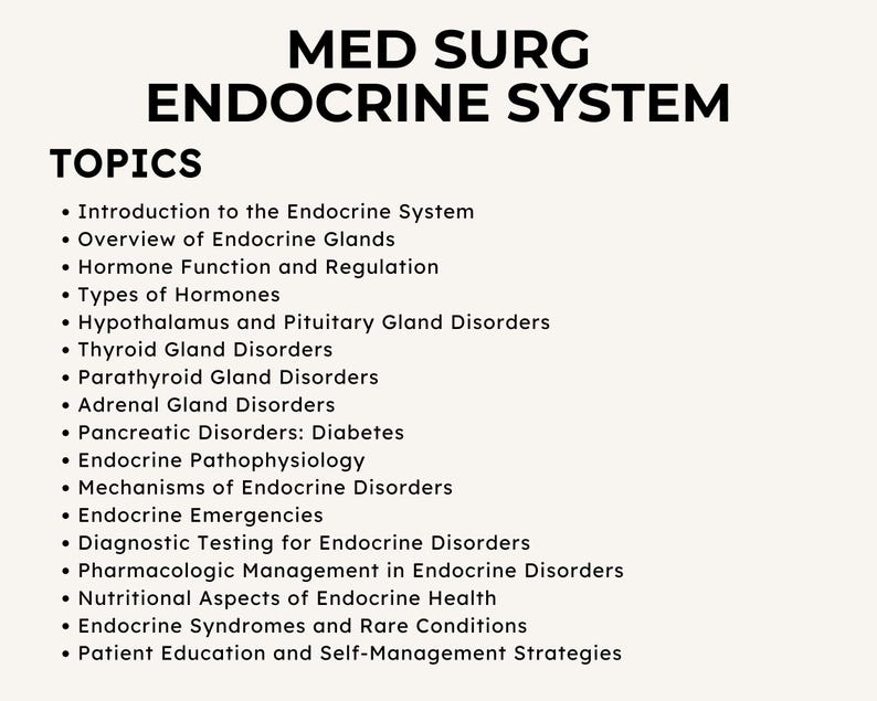 Endocrine System Nursing Study Guide, Endocrine Disorders, Endocrine ...