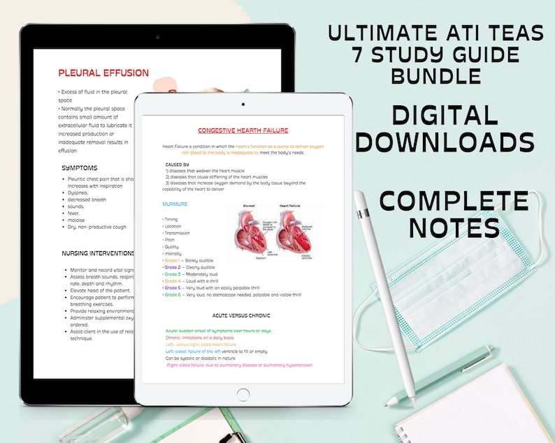 ATI TEAS 7 Study Guide 2024-25: Nursing Notes (digital Download) - Etsy