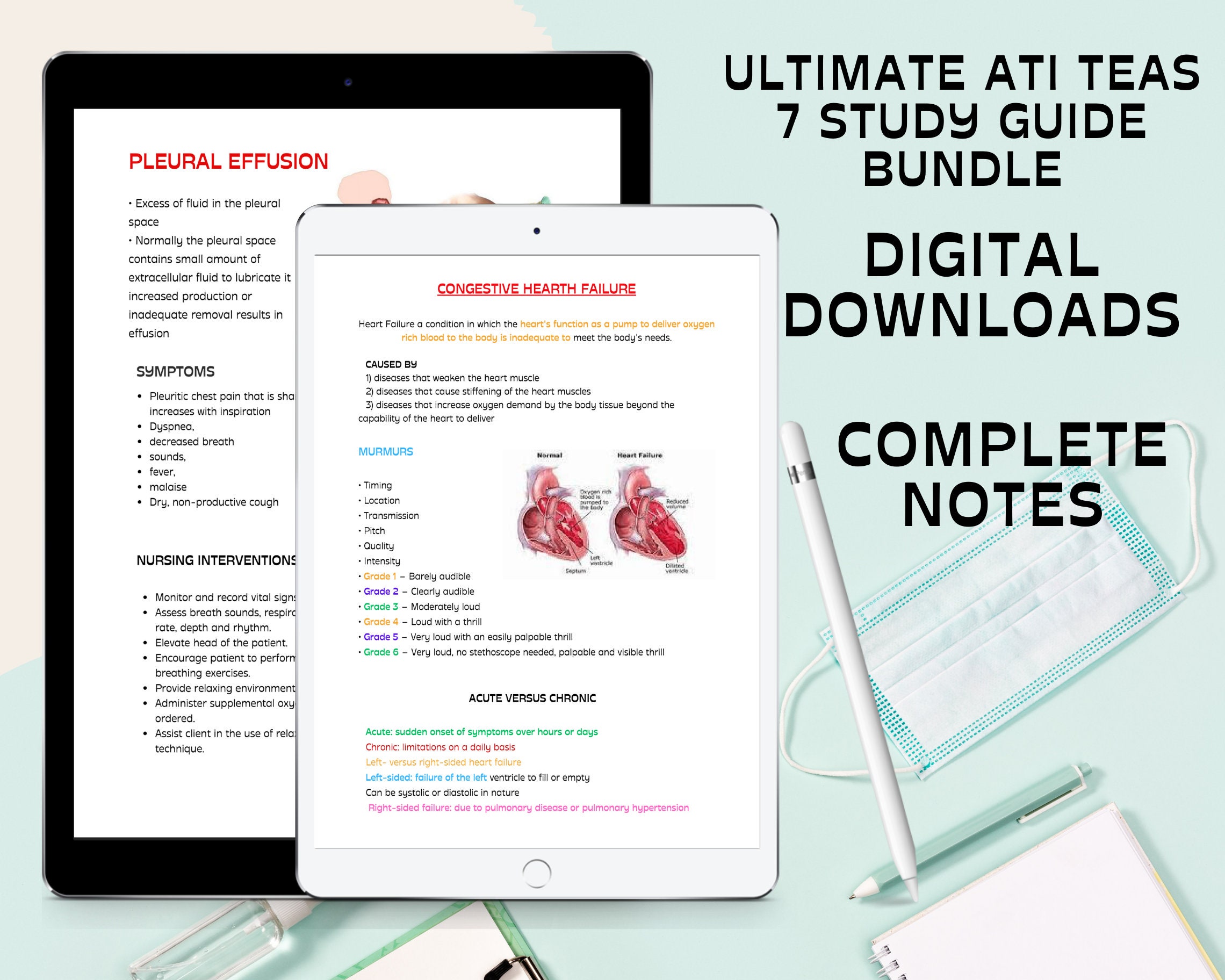 ATI TEAS 7 Study Guide 2024-25: Nursing Notes (digital Download) - Etsy