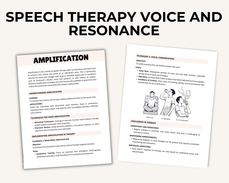 Voice and Resonance Pack: SLP Speech Therapy Resources (PDF) - Etsy ...