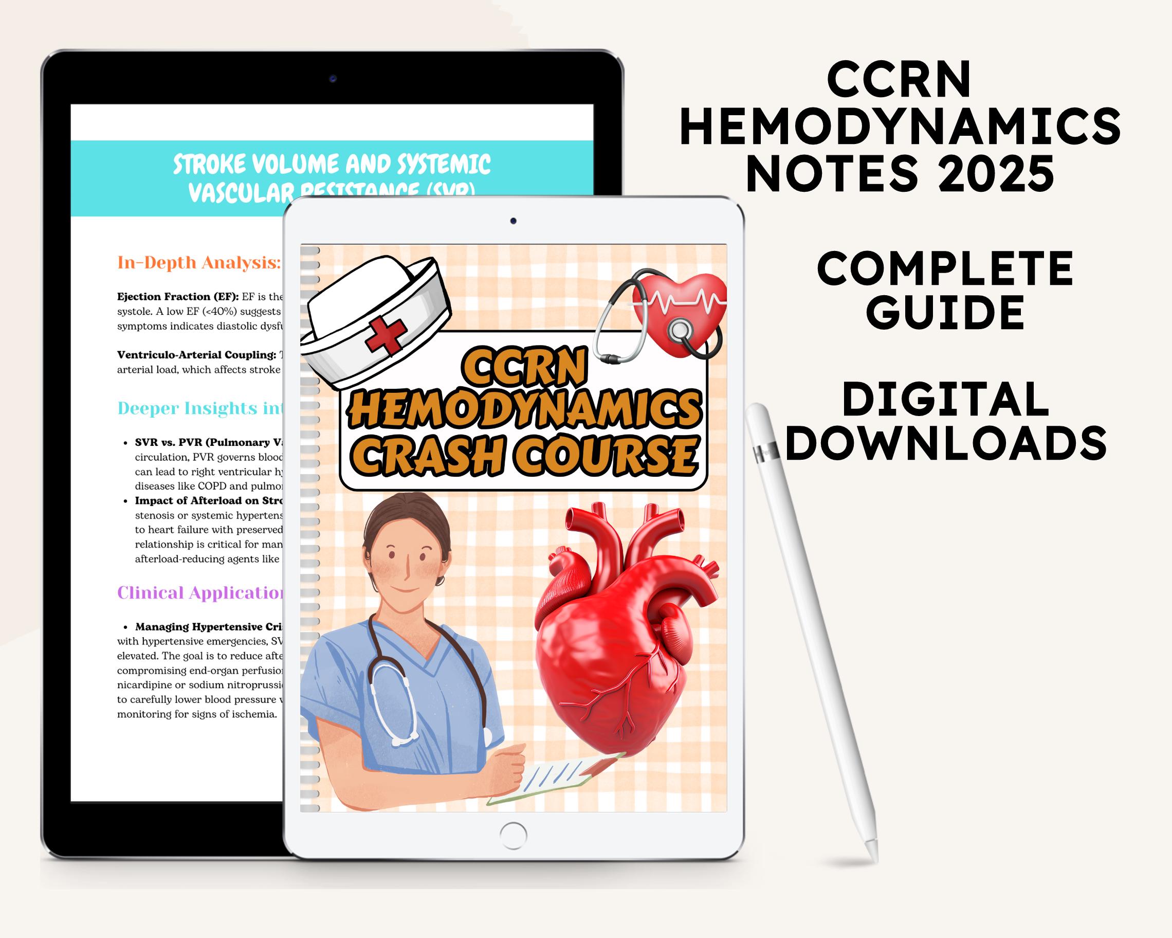CCRN Hemodynamics Crash Course | ICU Critical Care Nursing Notes ...
