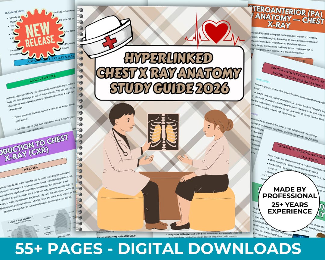 Comprehensive 2026 Chest X-ray Anatomy Study Bundle, 10+ Topics, 60 ...
