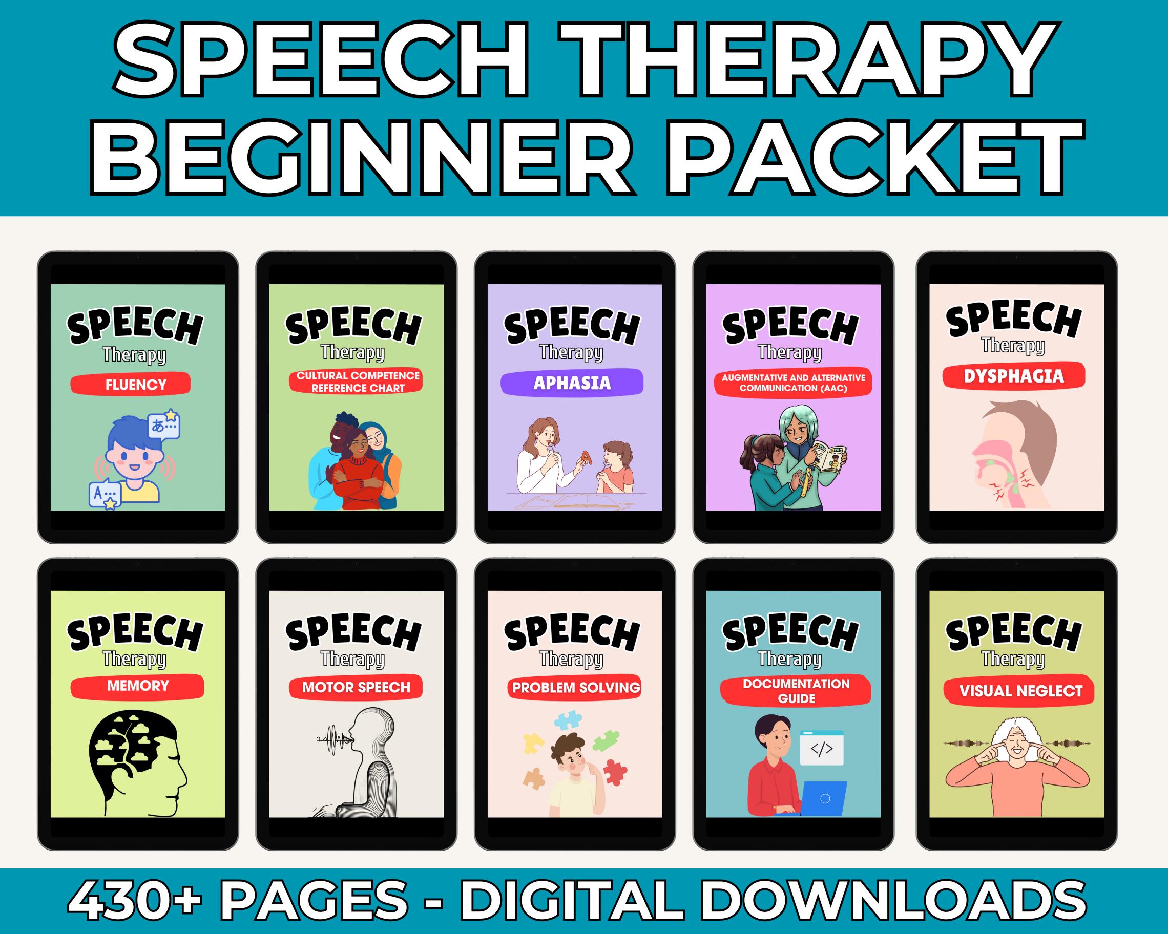 Speech Therapy Beginner Packet: Aphasia, Dysphagia (digital Download ...