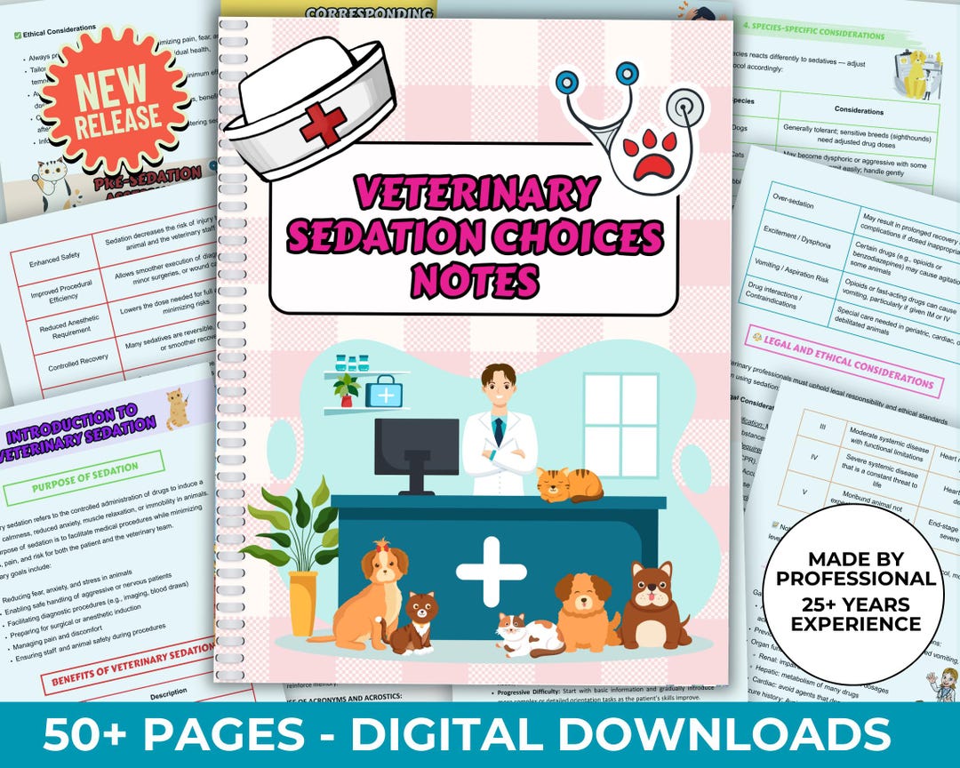 Veterinary Sedation Vet Tech Notes, Vet Anesthesia Canine/feline, Vet ...