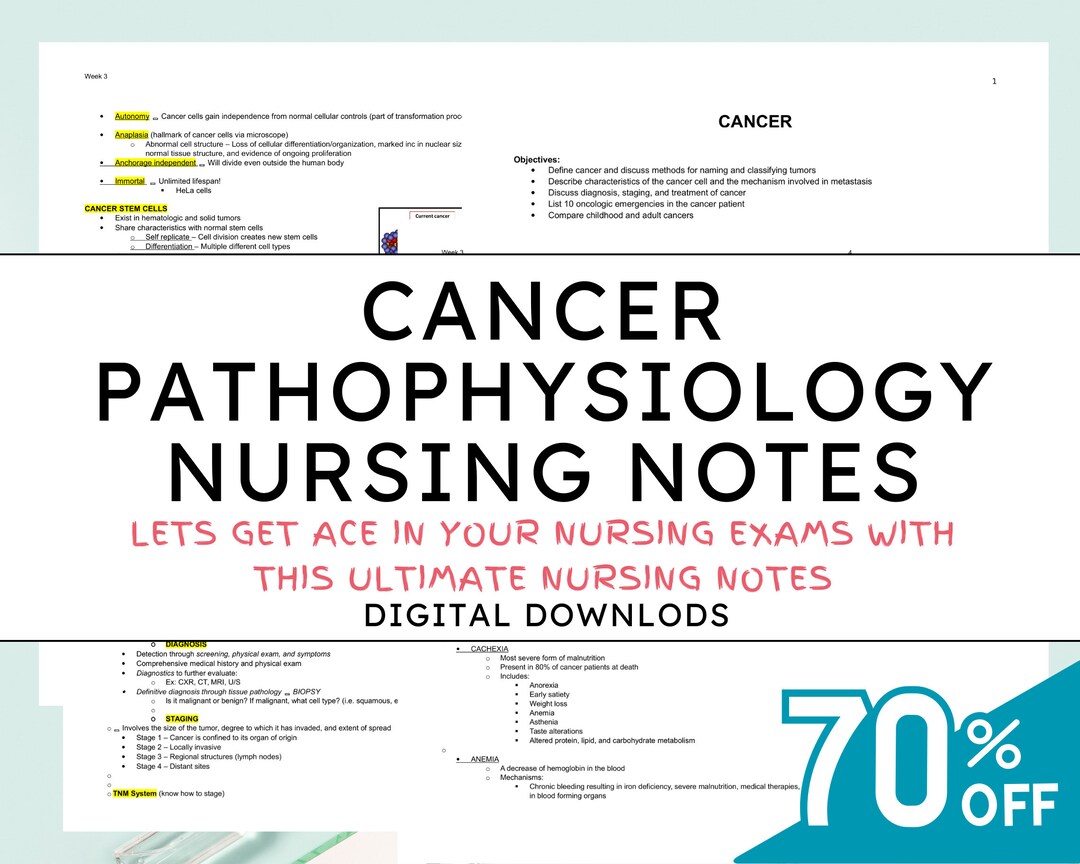 Cancer Pathophysiology Ultimate Nursing Notes Perfect for - Etsy