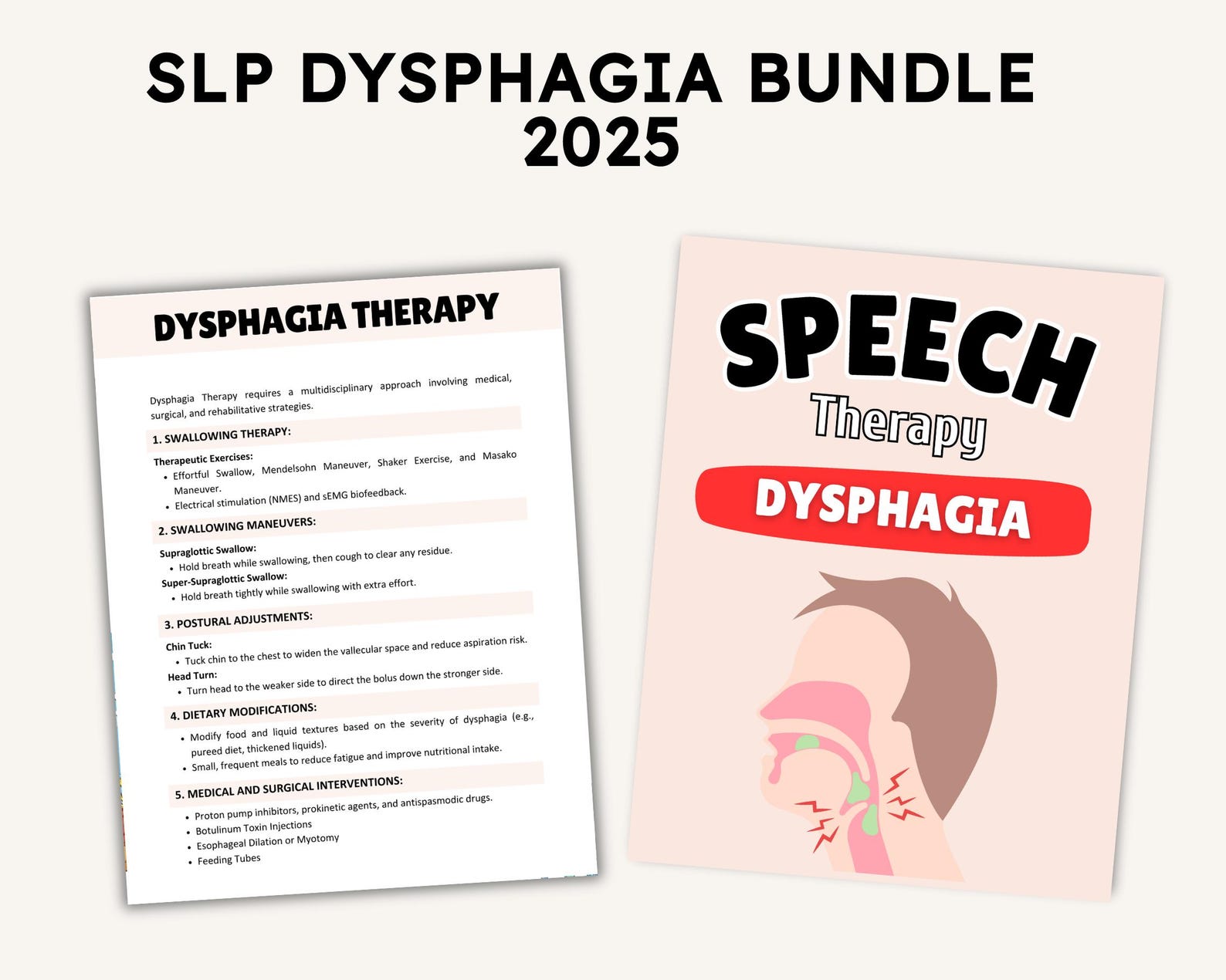 Dysphagia Speech Therapy Pack: Patient Handouts & Exercises (PDF) - Etsy