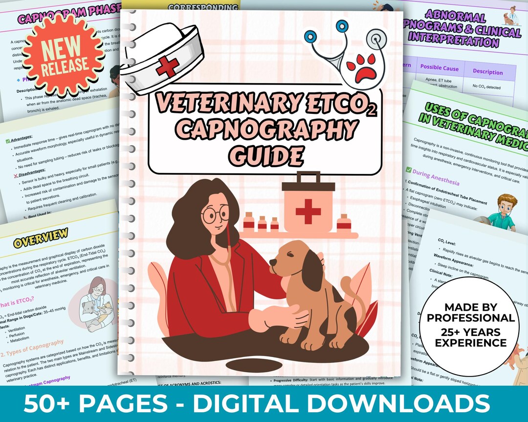 Veterinary ETCO2 Capnography Guide: Vet Nurse/tech Study Notes - Etsy