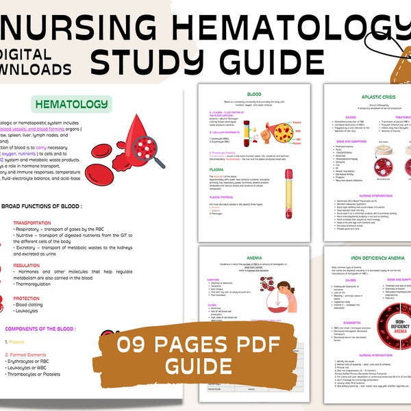 Hematology Nursing Notes - Etsy