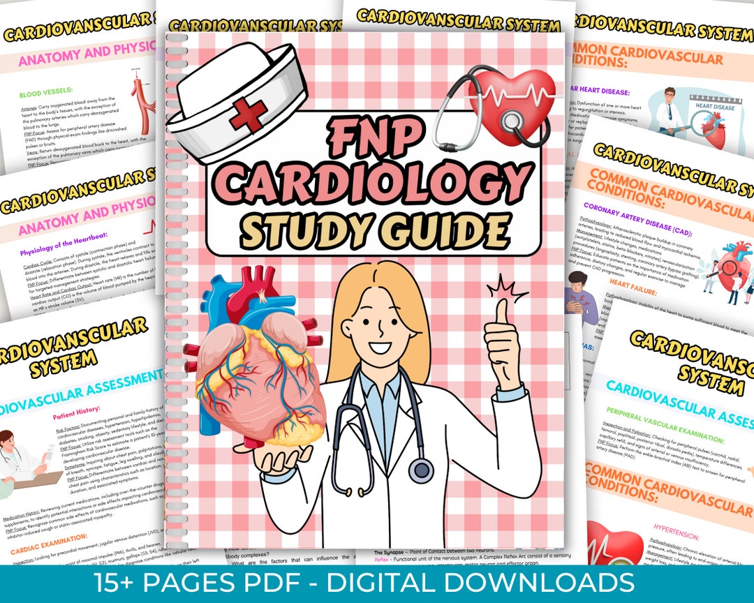 FNP Cardiovascular Study Guide AANP ANCC Exam, Cardiac Disorders, Nurse ...