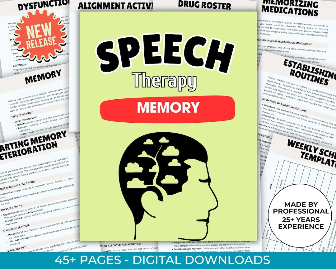 Memory Pack: Speech Therapy, Dementia Exercises (PDF) - Etsy