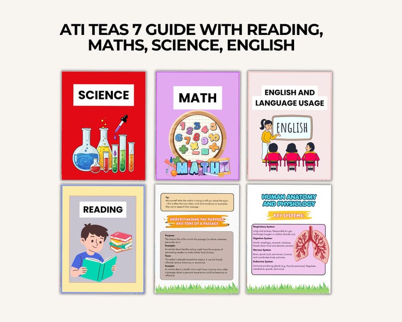ATI TEAS 7 Study Guide 2026, Science, English, Math & Reading (digital ...