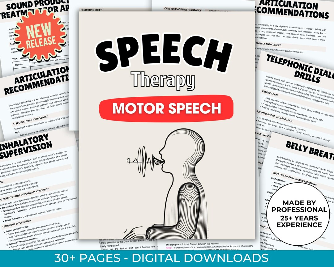 Motor Speech Therapy Pack: SLP Adult Patient Resources (PDF) - Etsy