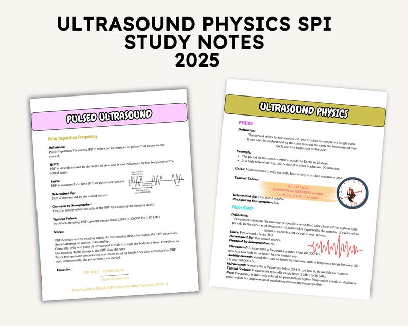 Ultrasound Physics SPI Study Notes, SPI Exam, Physics Question, Physics ...