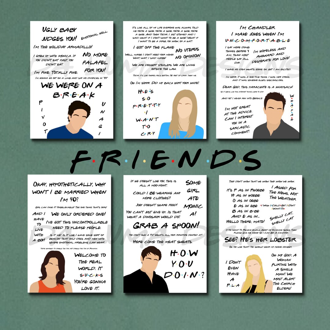 Pack Friends TV Show Poster| TV Show Poster| Friends Digital Art Print ...
