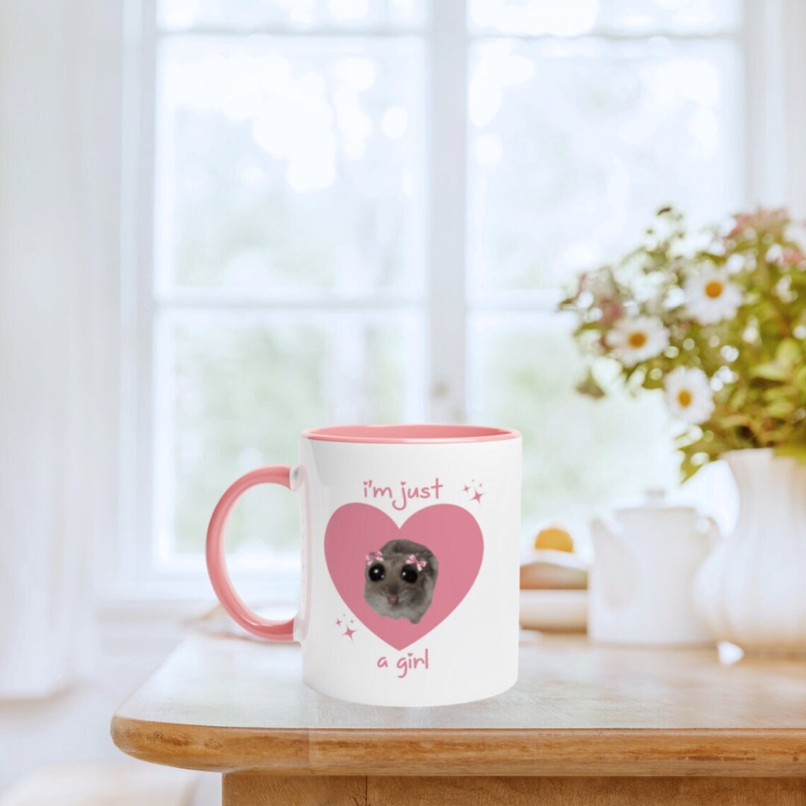 I'm Just a Girl Mug, Sad Hamster Meme Mug, Funny Mug, Tiktok Meme, Gen ...