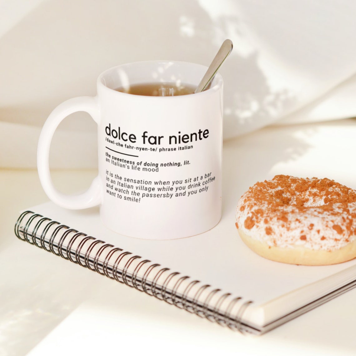 Dolce Far Niente Mug, Definition Mug, Italian Phrase, Italian Sayings ...