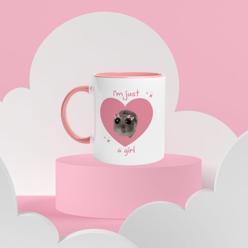 I'm Just a Girl Mug, Sad Hamster Meme Mug, Funny Mug, Tiktok Meme, Gen ...