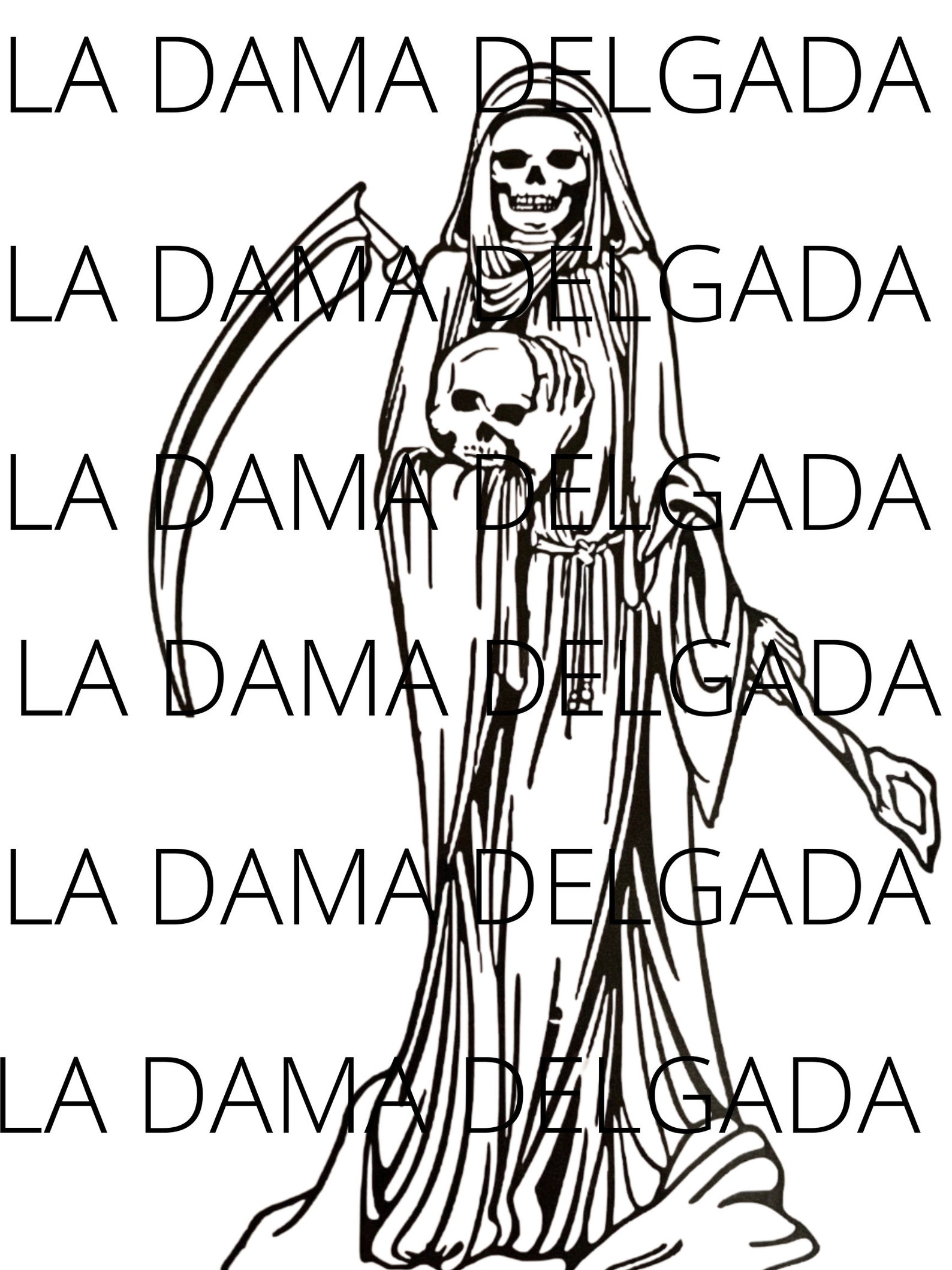 Santa Muerte Outline Poster 1824 - Etsy