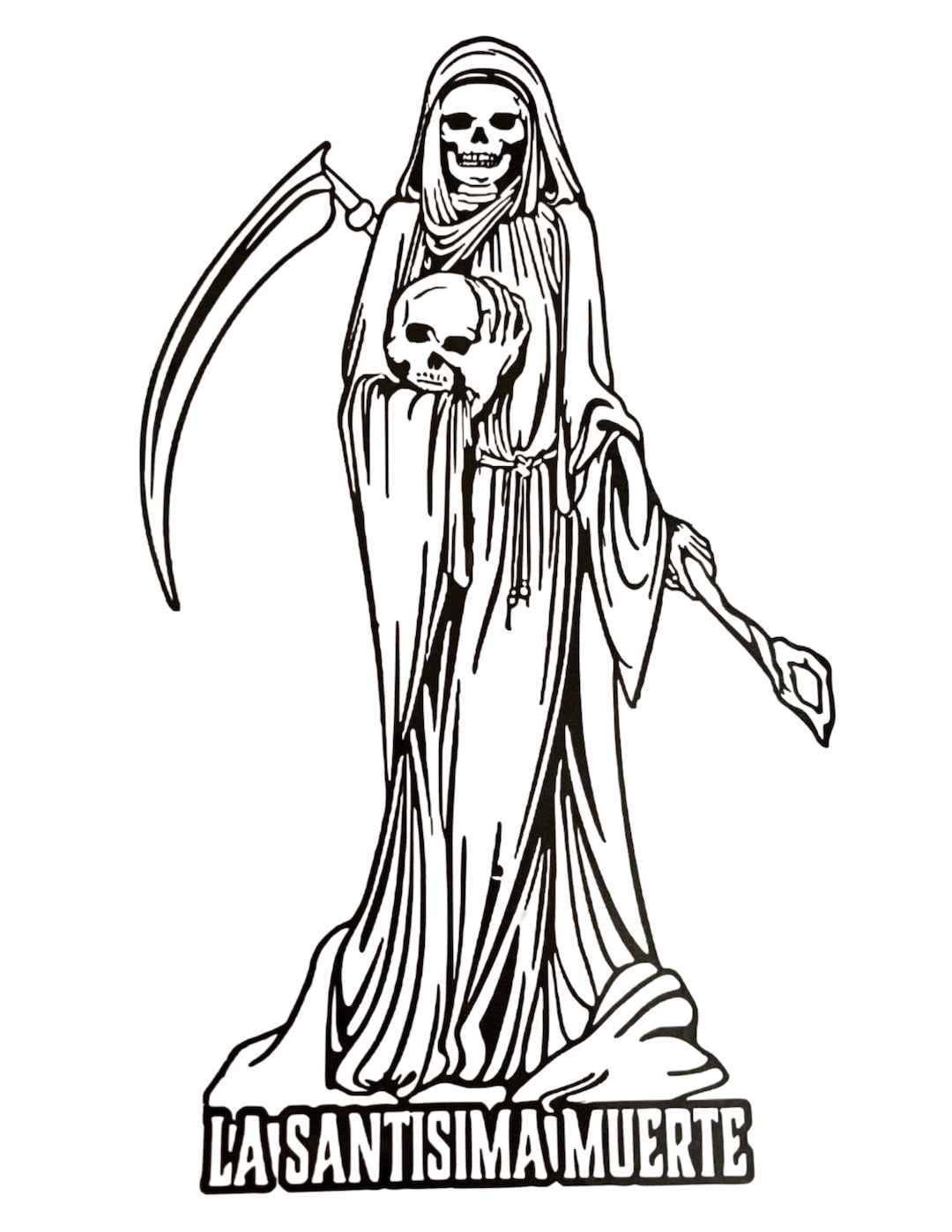 Santa Muerte Outline Poster 18*24 - Etsy