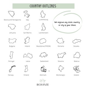 Personalized Two Country States Maps / Outlines Necklace - Moving Away ...