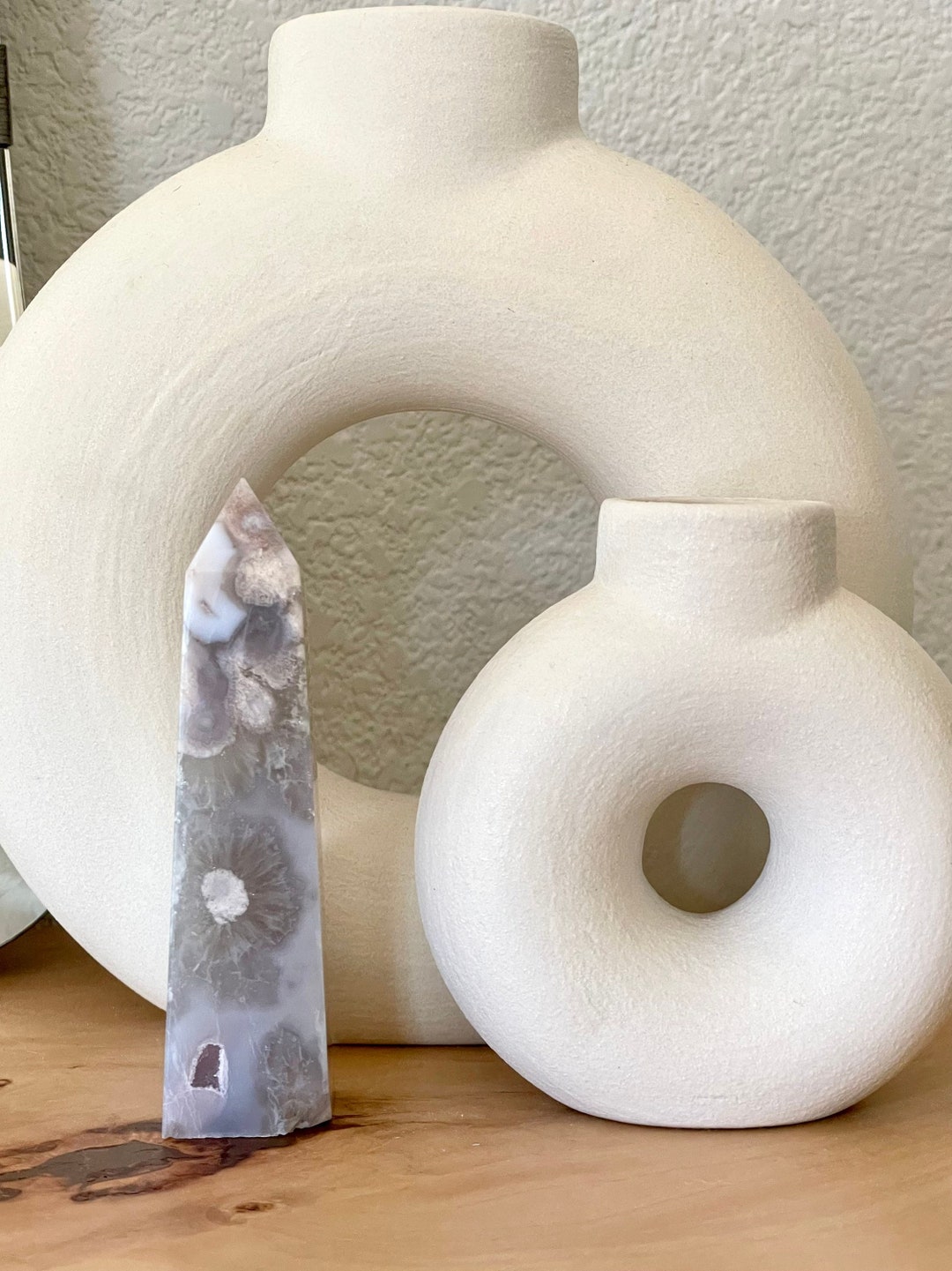 Gorgeous High Quality Pastel Blue Flower Agate With Green Quartz ...