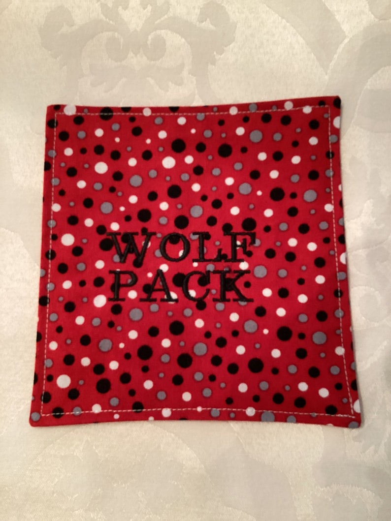 NC State Wolf Pack Cloth Beverage Napkins. Set of 6, 6x6 Cocktail ...