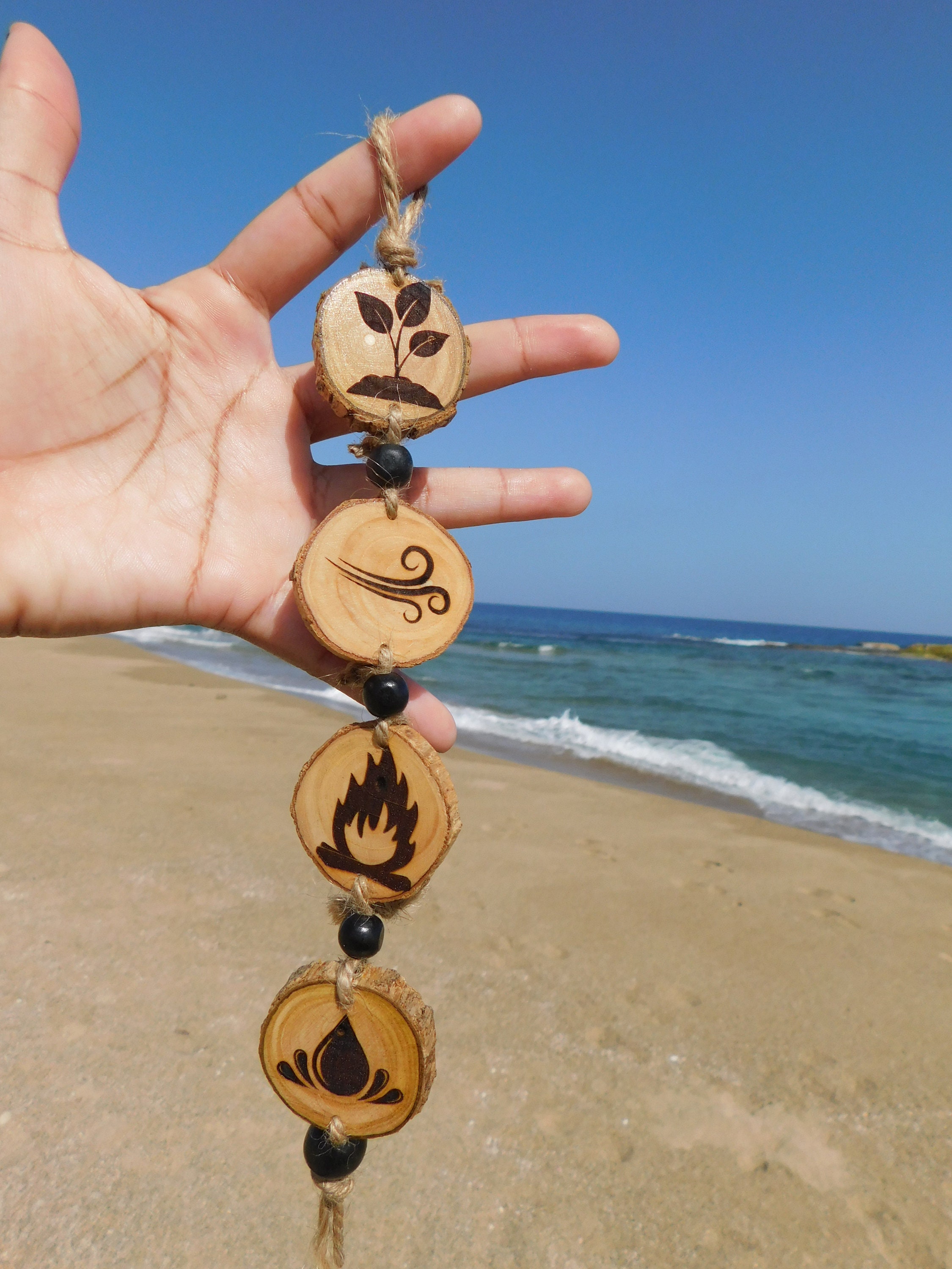 Witchcraft Wood Witch Altar Decoration Wicca Decor 4 Element Rustic ...