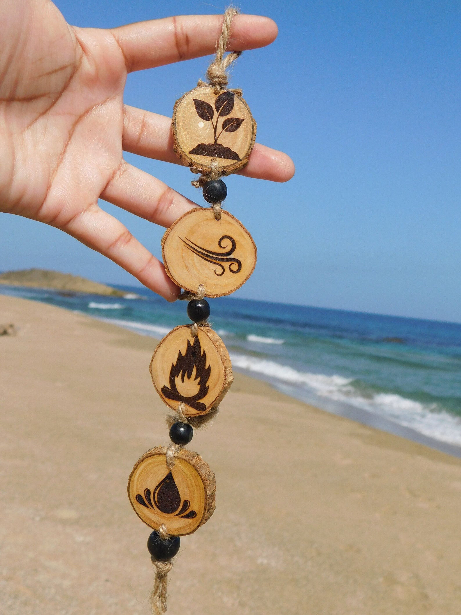 Witchcraft Wood Witch Altar Decoration Wicca Decor 4 Element Rustic ...