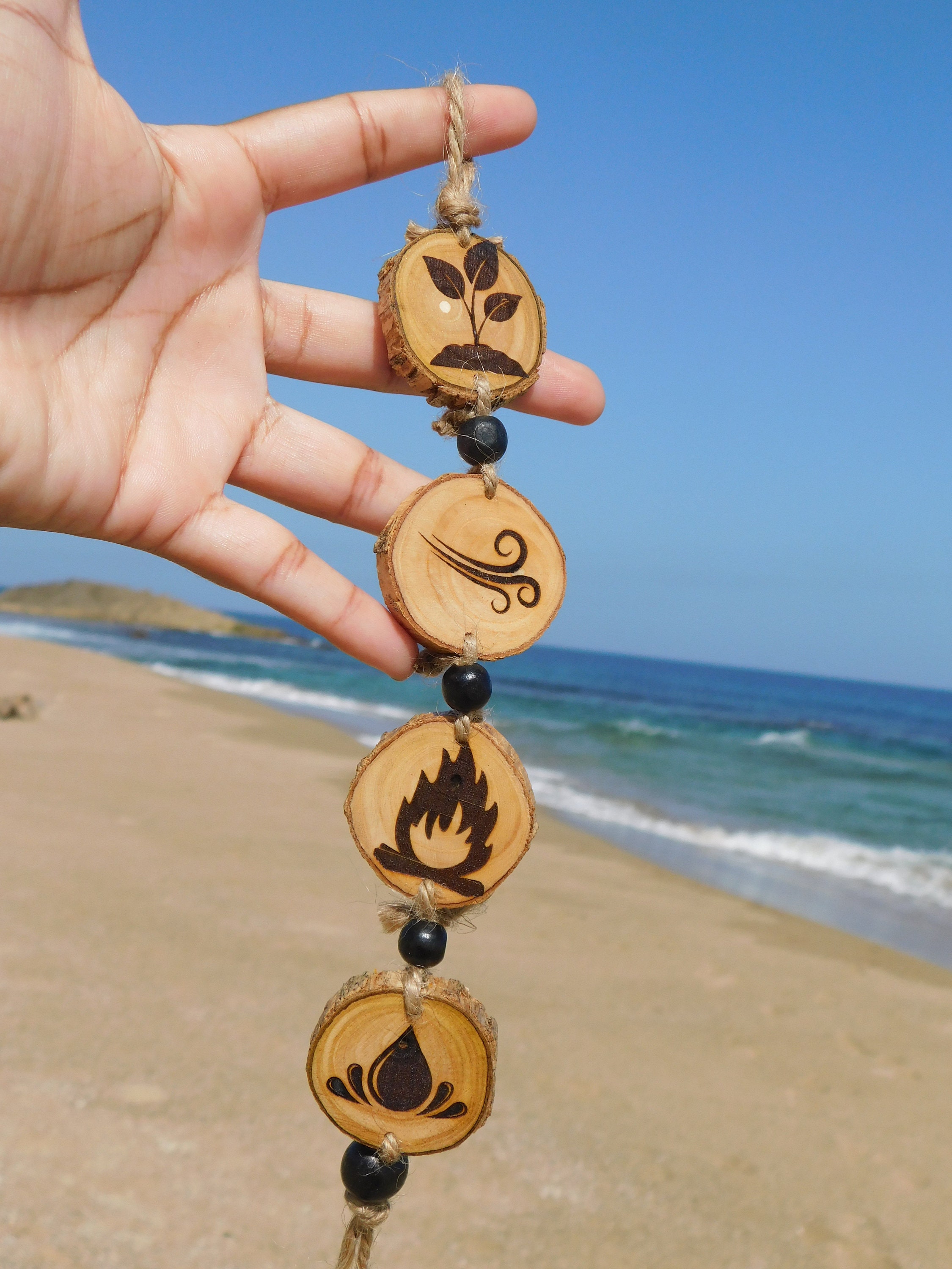 Witchcraft Wood Witch Altar Decoration Wicca Decor 4 Element Rustic ...