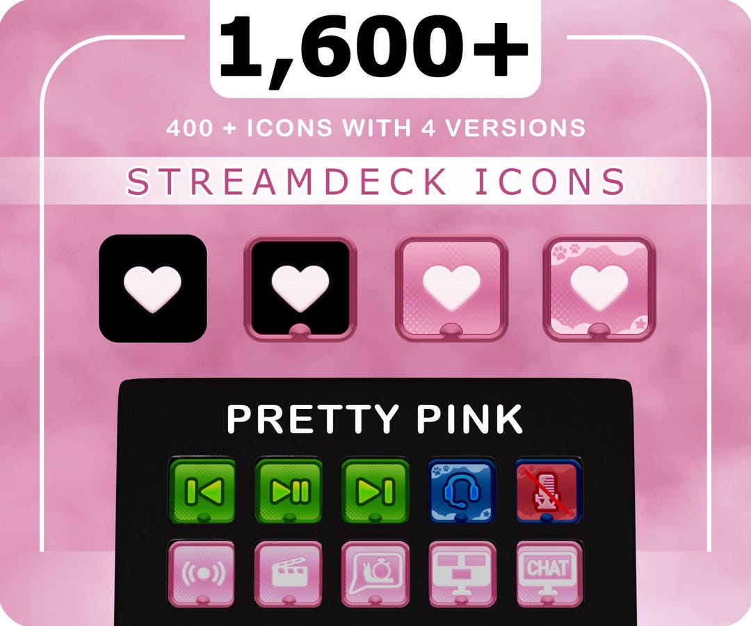 Pretty Pink Streamdeck Icon Set [400 X 4!!] - Etsy
