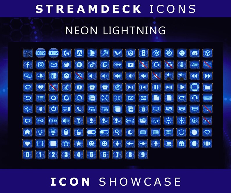 Neon Lightning Streamdeck Icon Set [~ 570+!!] - Etsy
