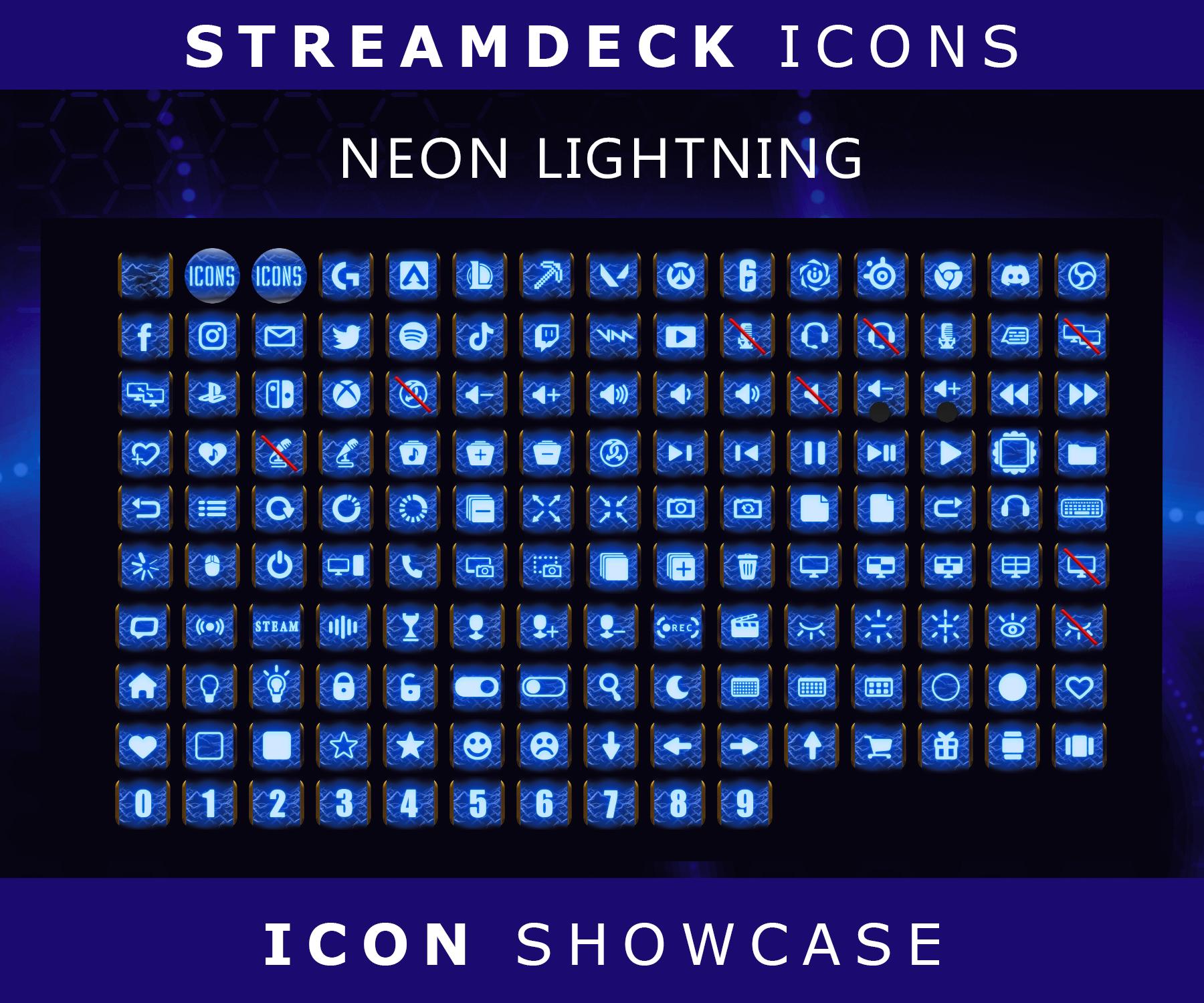Neon Lightning Streamdeck Icon Set [~ 570+!!] - Etsy