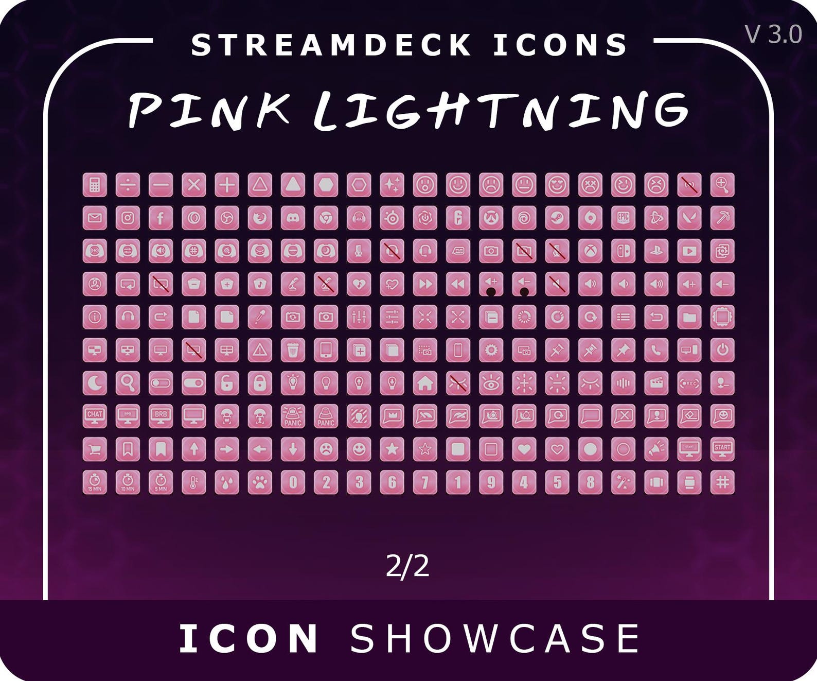 Streamdeck Icons Pink Lightning Cute Streamer Set [400 Icons] - Etsy