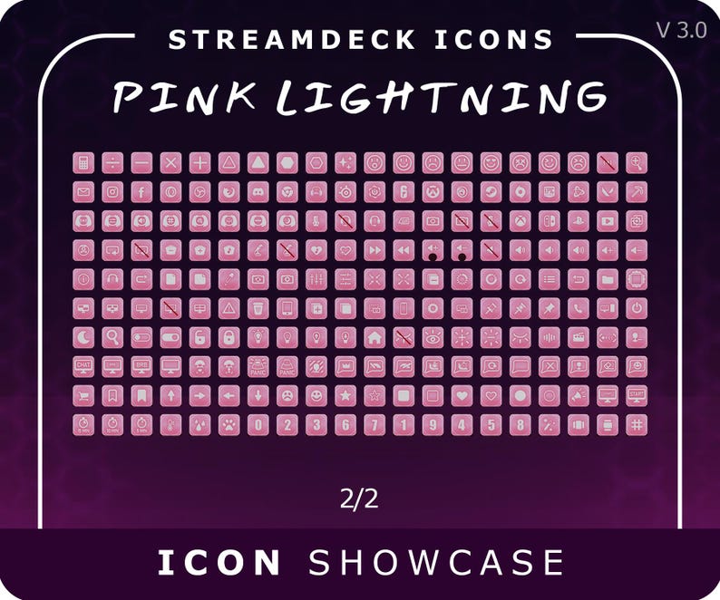 Streamdeck Icons Pink Lightning Cute Streamer Set [400 Icons] - Etsy